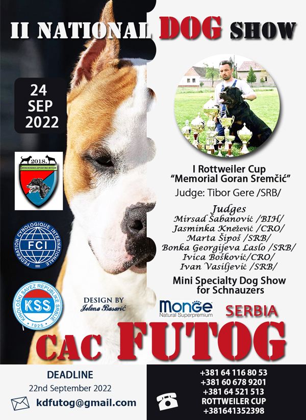II National Dog Show CAC Futog (Serbia), 24th September 2022 – Dogs ...