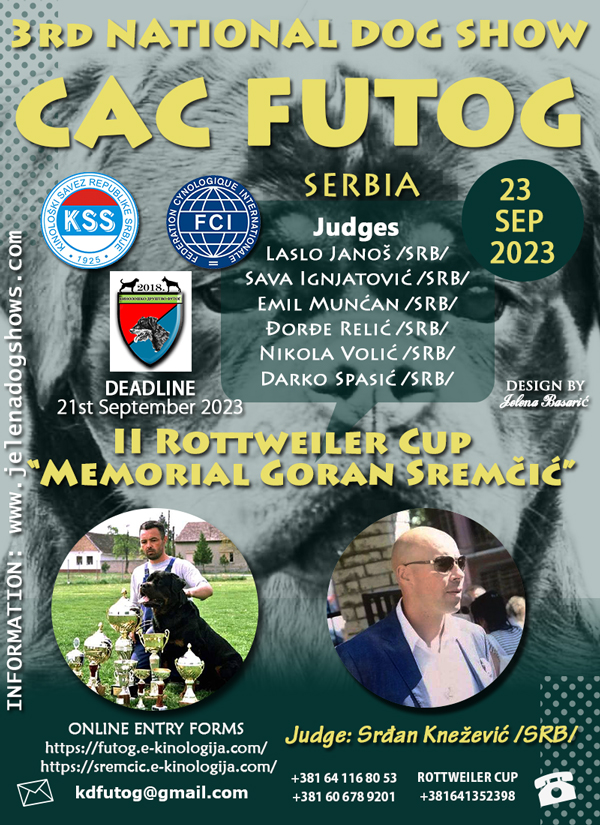 III National Dog Show CAC Futog, 23 September 2023 – Dogs Jelena Dog Shows